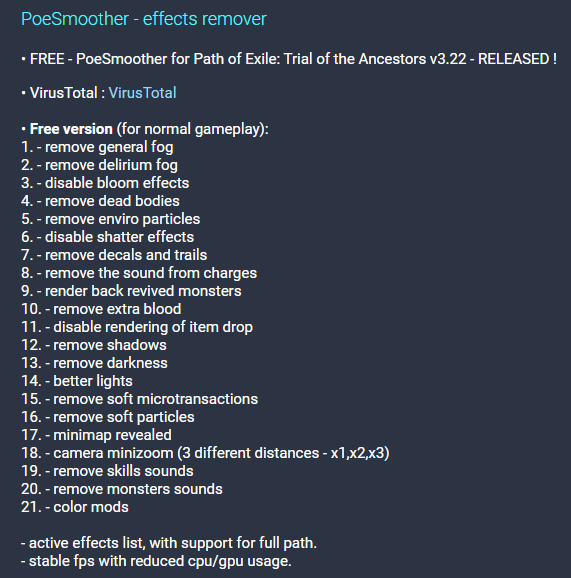 [2024年2月16日]已失效等更新PoeSmoother优化屏蔽特效 - 流放之路 - 踩蘑菇社区